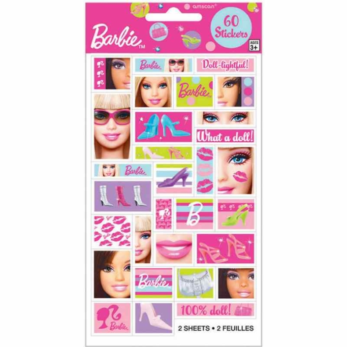 Barbie Sticker Sheet - 60 Stickers - Thomas Online