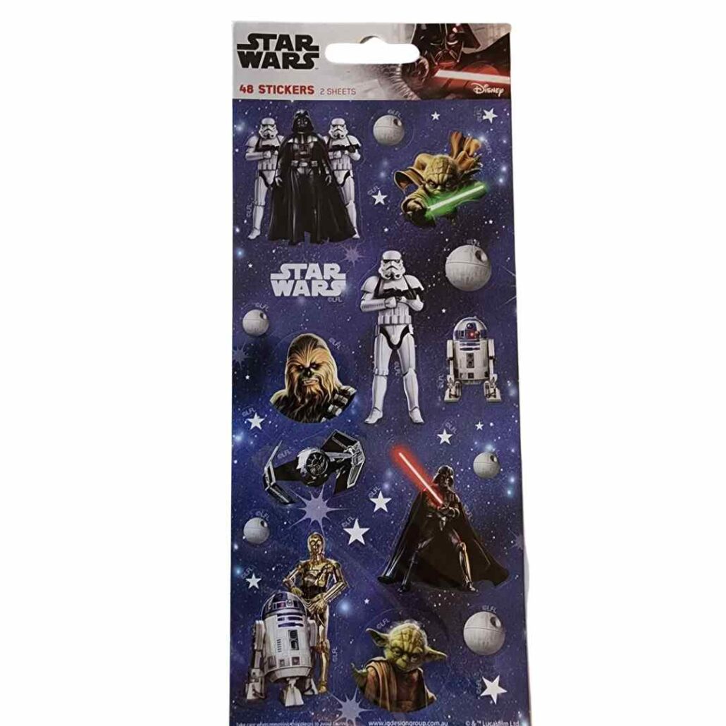 Star Wars Sticker Sheet - 48 Stickers - Thomas Online