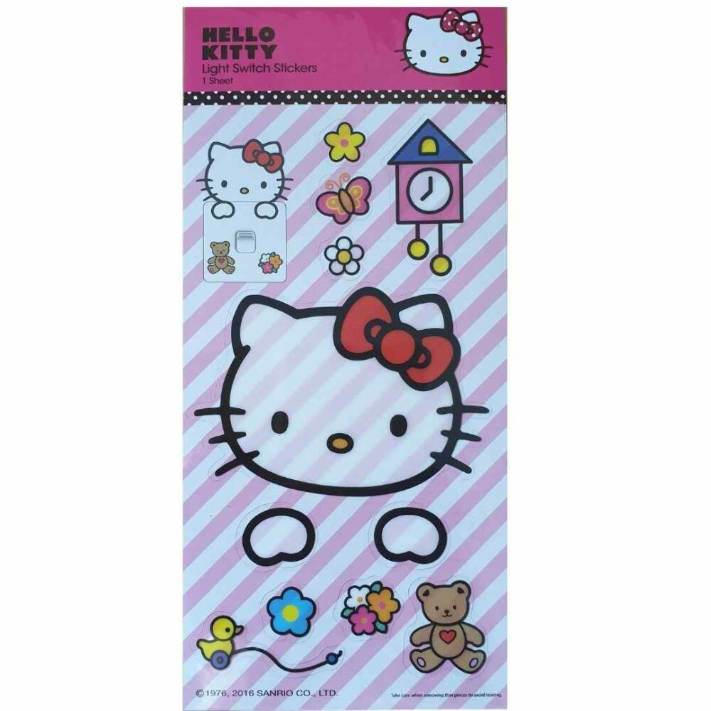 Hello Kitty Sticker Sheet - Light Switch - 11 Stickers - Thomas Online