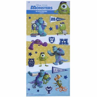 Monsters Inc Sticker Sheet - 42 Stickers - Thomas Online