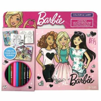 Barbie Colouring Set - Colour and Carry Activity Pad - Thomas Online