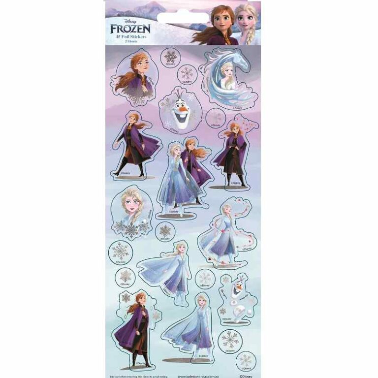 Disney Frozen Sticker Sheet - Holographic - 45 Stickers - Thomas Online