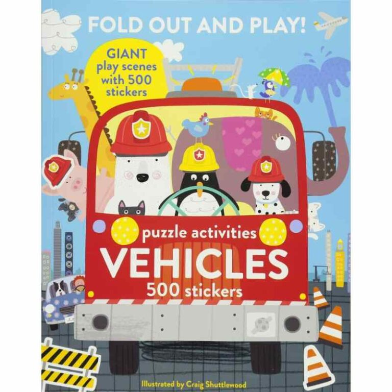 Activity Book - Fold out and Play Book - Puzzle Activities - Vehicles ...