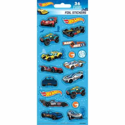 Hot Wheels Sticker Sheet - Foil - 36 Stickers - Thomas Online