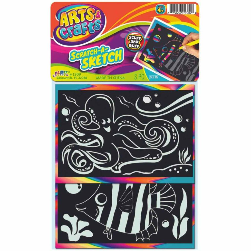 Arts And Crafts Scratch-A-Sketch - Fish And Octopus - Thomas Online