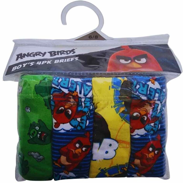 Angry Birds Briefs - Boys - 4 Pack - Size 6-8 - Thomas Online