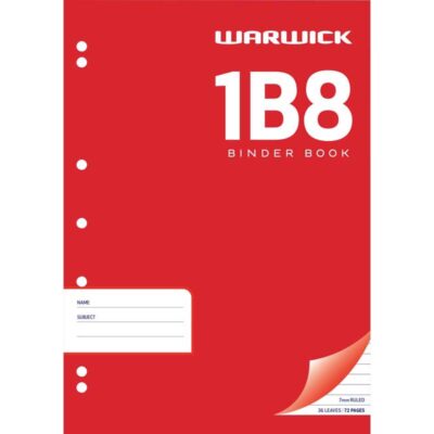 Warwick Exercise Book 1B8 A4 36 Leaf Punched Ruled 7mm - Thomas Online