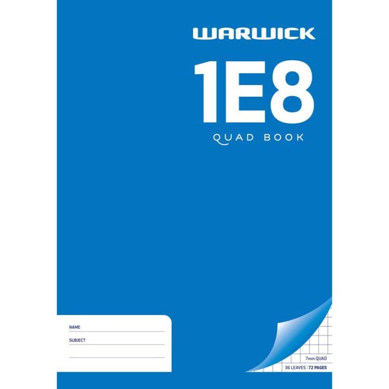 Warwick Exercise Book Quad 1E8 7mm With Margin 32 Leaf A4 255x205mm ...